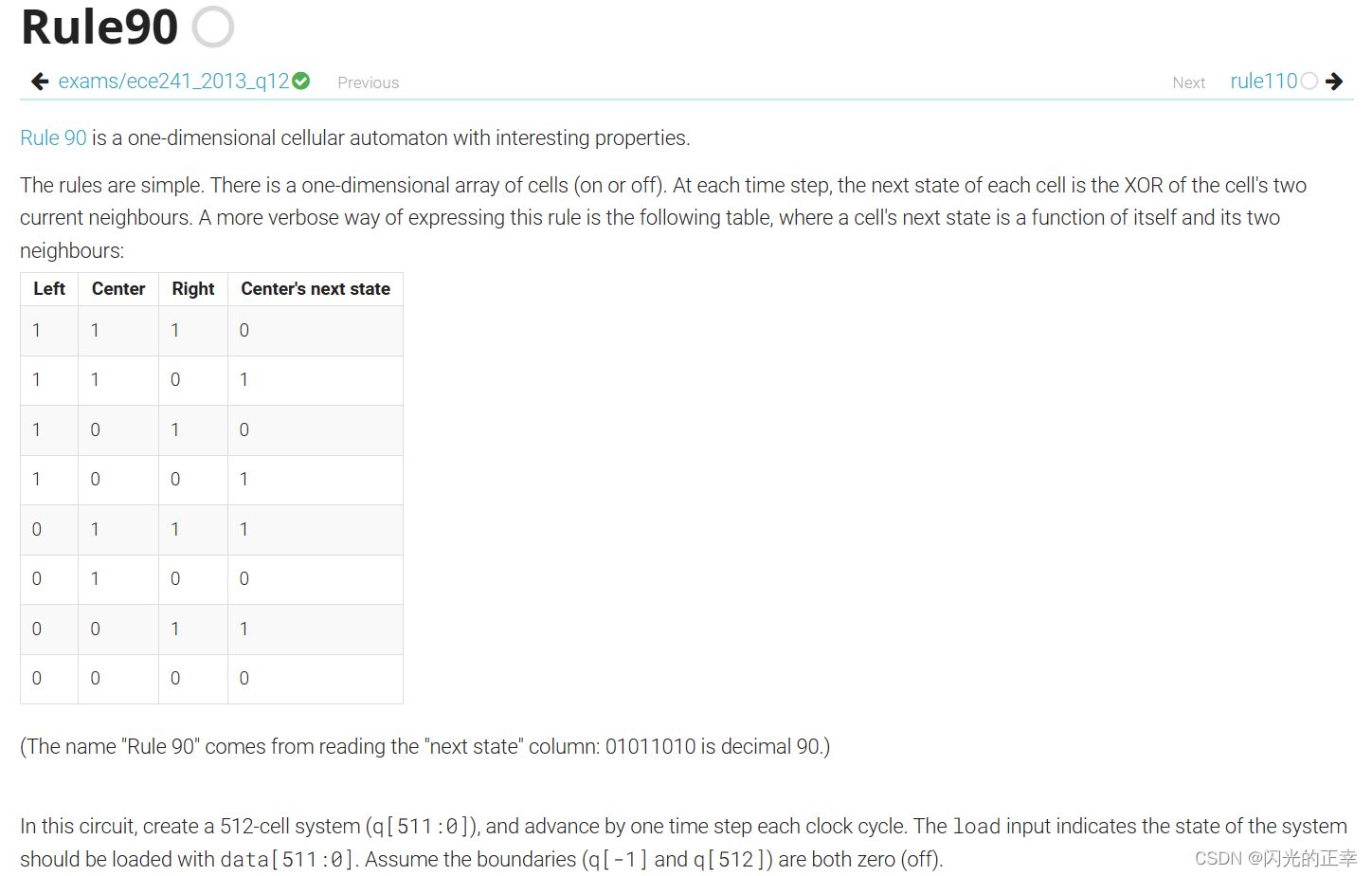 HDLBits Rule90_hdlbits exam2014q4b rule90-CSDN博客