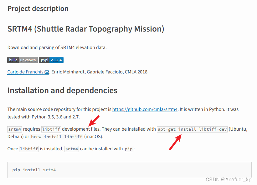 Could not build wheels for srtm4, which is required to install pyproject.toml-based projects ...