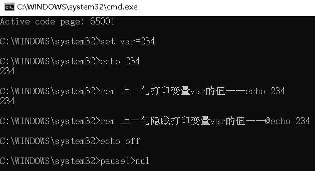 【批处理DOS-CMD命令-汇总和小结】-添加注释命令（rem或::）_cmd rem-CSDN博客