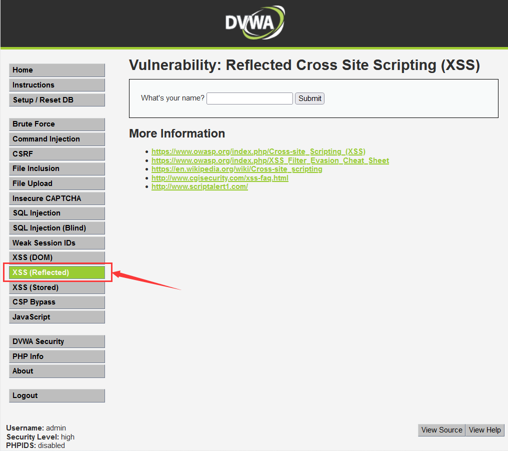 DVWA靶场之xss通关笔记,详解带截图_dvwa靶场low级别下,判断注入点截图-CSDN博客