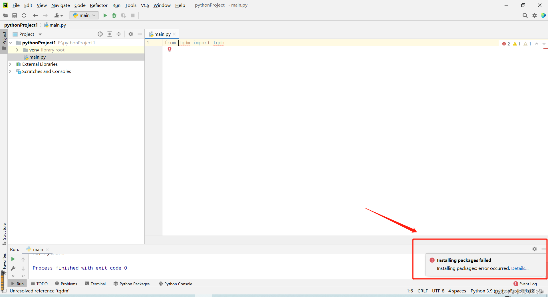  Pycharm Installing Packages Failed CSDN 