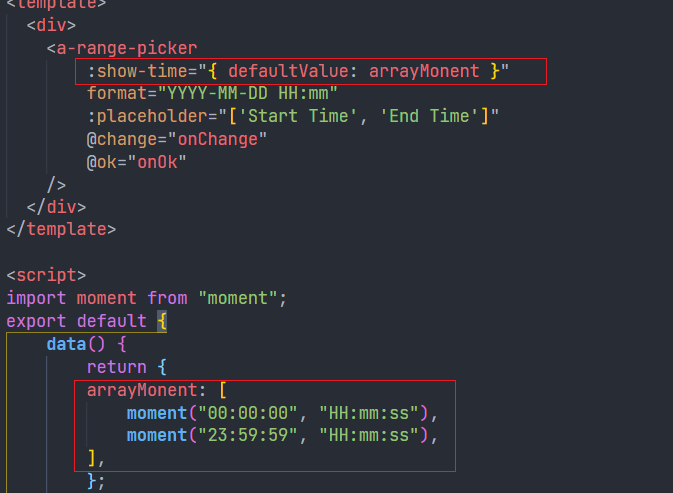 ant-design of Vue的rangePicker的showTime-DefalutValue的设置_showtime.defaultvalue-CSDN博客