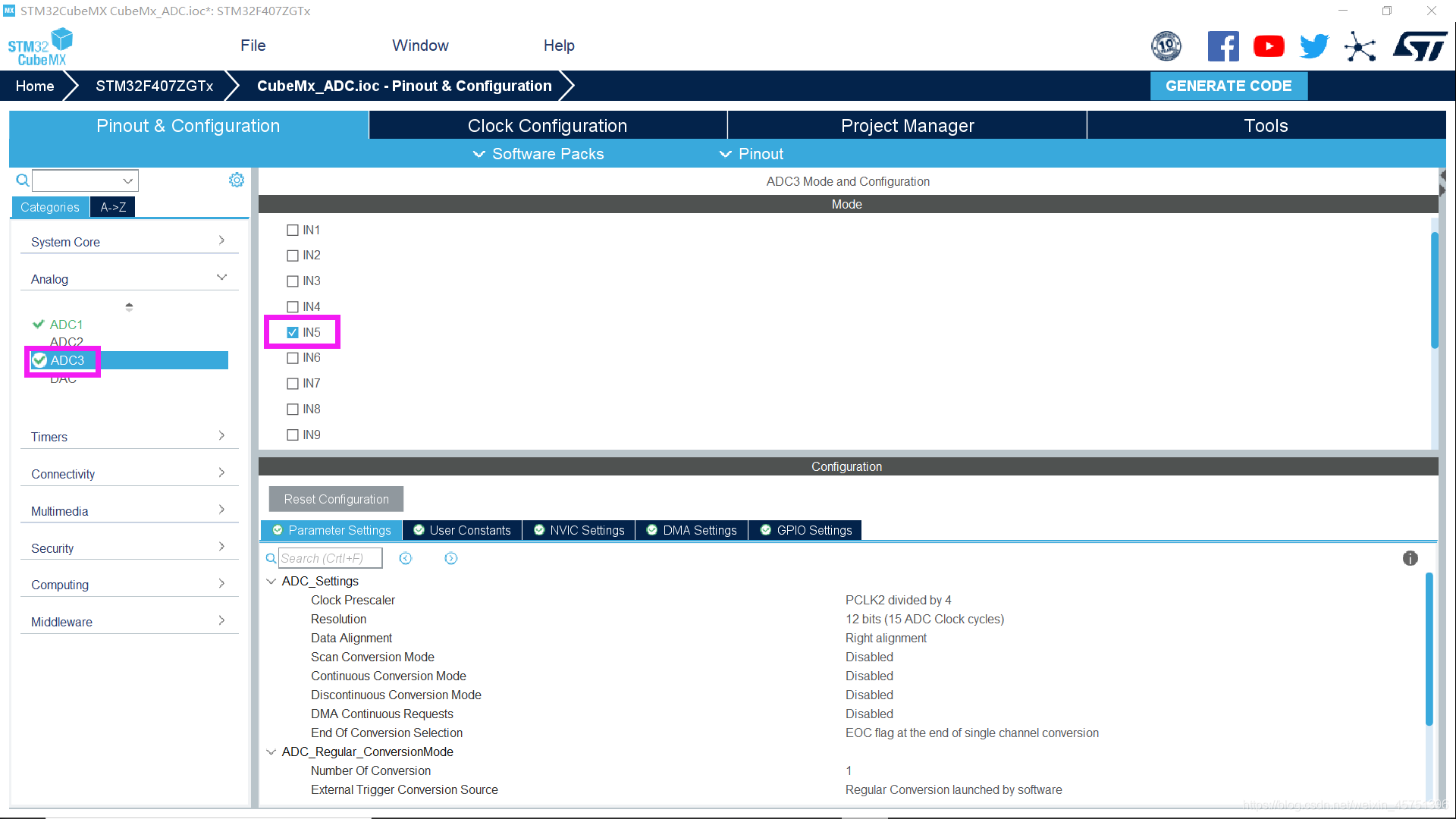 STM32 CubeMx(四)ADC采样及简单的均值、中值、众数滤波方法_adc均值滤波-CSDN博客