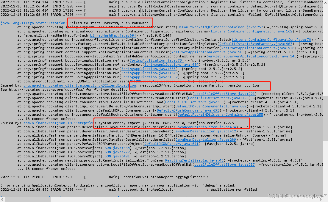 Rocketmq异常处理 Failed To Start Rocketmq Push Consumer Csdn博客 