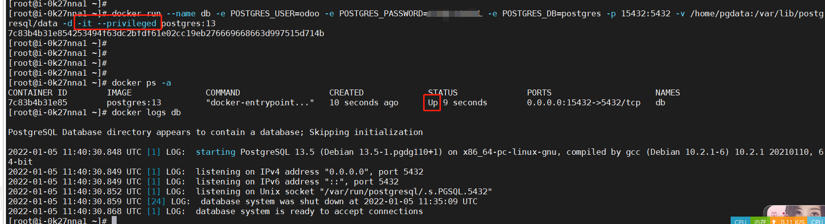 Docker中运行Odoo+PostgreSQL + pgAdmin 4；各种报错处理过程。_odoo postgres docker link超时-CSDN博客