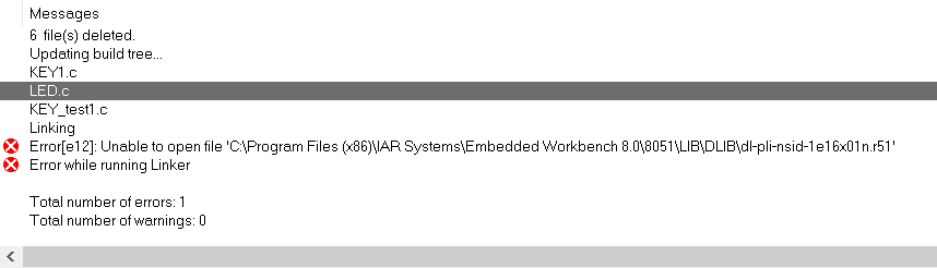 IAR项目编译时报错error【e12】：Unable to open file“xxx.r51”,但是确认代码本来是能编译通过能用的_iar错误e12-CSDN博客