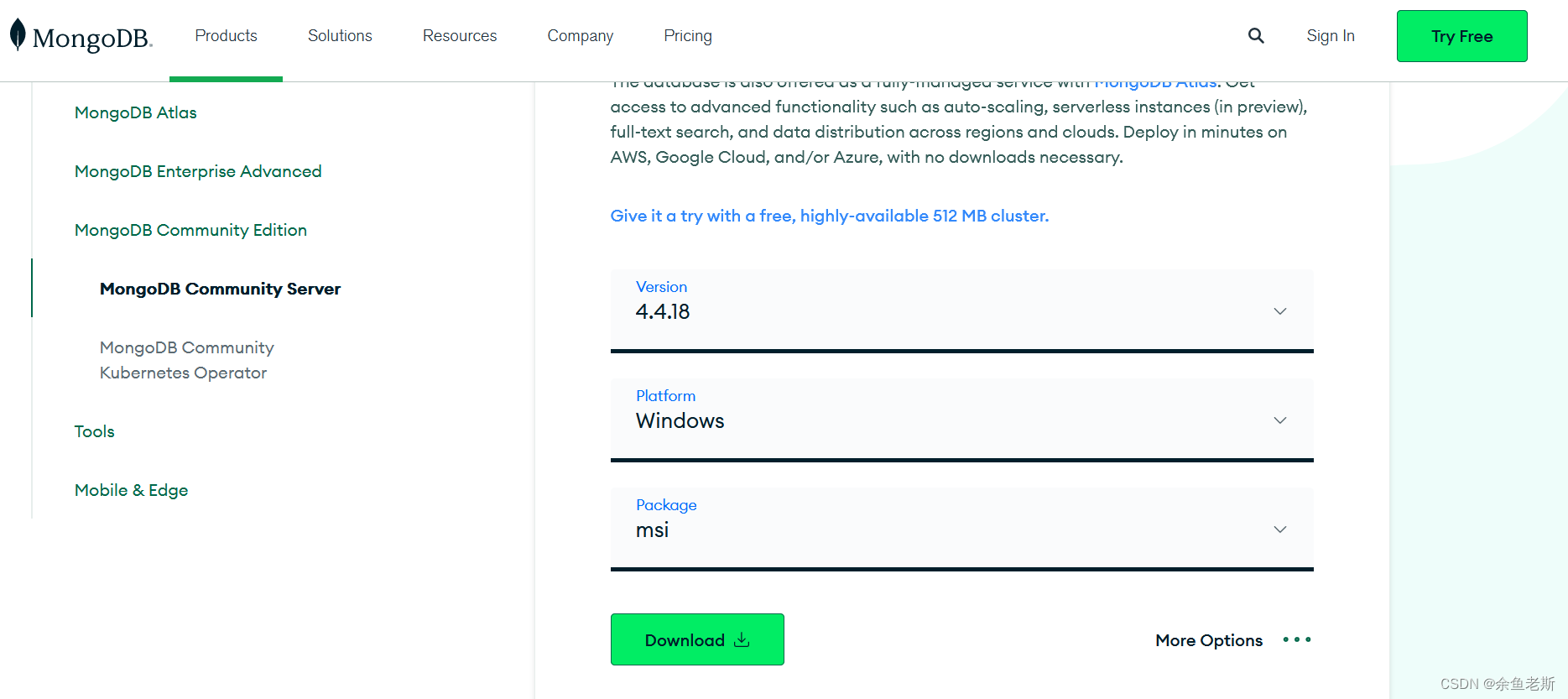 MongoDB 4.4版本安装配置（window）_mongodb4.4安装-CSDN博客