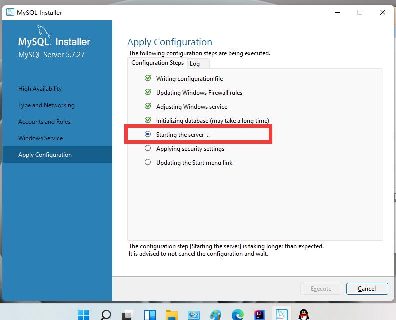 MySQL5.7.xx安装卡在Staring the server解决方案--亲测有效_mysql57到starting the server就很卡-CSDN博客