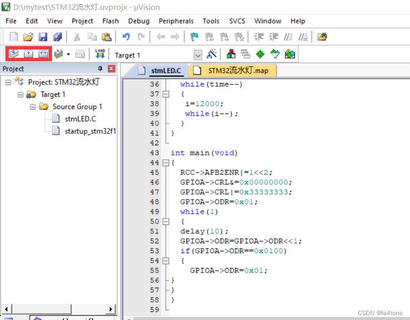 STM32流水灯实验(通过Keil5和Proteus8.15仿真软件实现)_stm32 gpio 仿真-CSDN博客