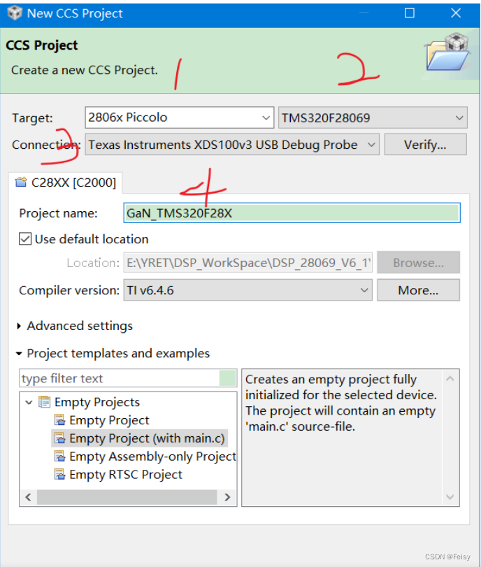 用ccs搭建简单的f28069m工程并控制led闪烁，以及实现注解f28069例程 Csdn博客