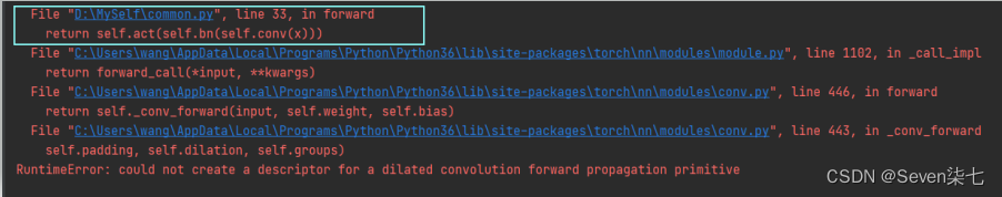 RuntimeError: could not create a descriptor for a dilated convolution forward propagation ...