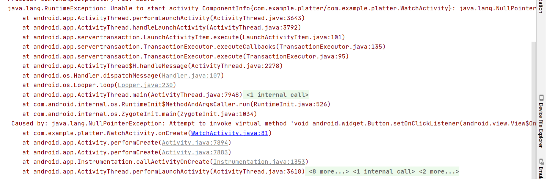 Javalangnullpointerexception Attempt To Invoke Virtual Methodrecycle1的博客 Csdn博客 