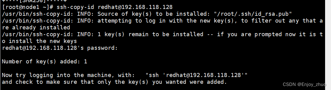 配置ssh免密登陆，能够实现客户端主机通过服务器端的redhat账户进行基于公钥验证方式的远程连接_redhat5.8如何用ssh登录-CSDN博客