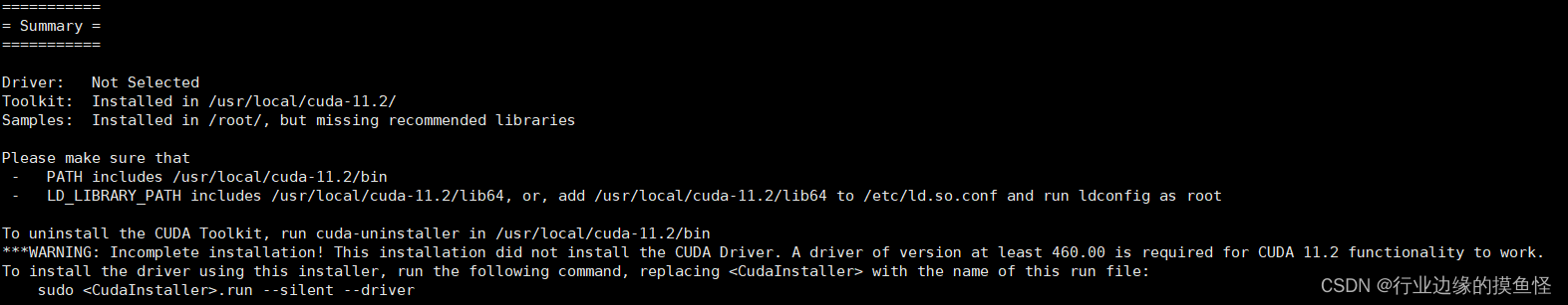 Ubuntu18.04安装cuda+ [ERROR]: Install of driver component failed.的解决-CSDN博客