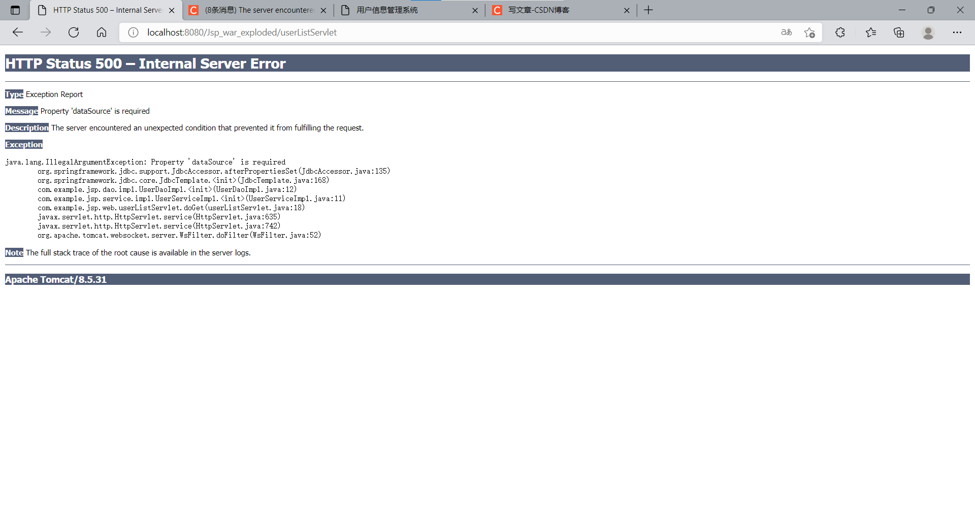 The server encountered an unexpected condition that prevented it from fulfilling the request-CSDN博客