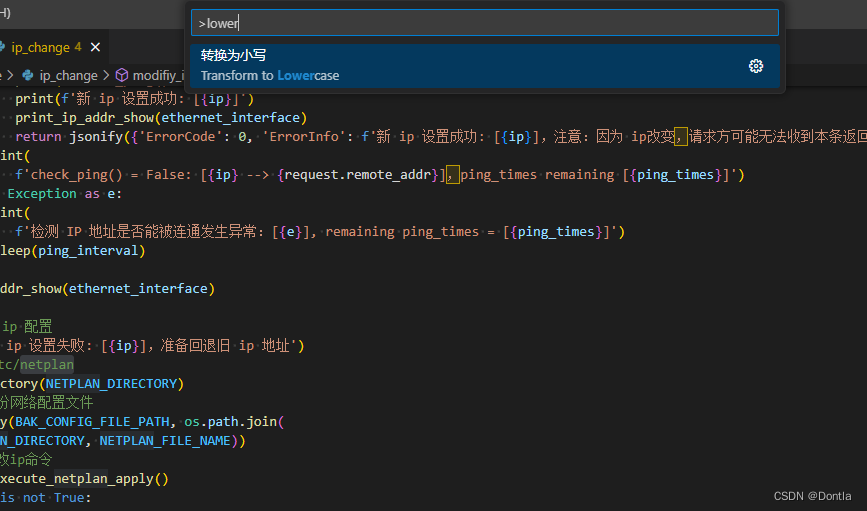 Visual Studio VSCode快捷键 如何将字母转大写或者转小写？（转大写：ctrl + shift + u）（转小写：ctrl + u）_小写转大写-CSDN博客