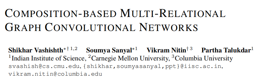 【论文阅读】CompGCN（多关系GCN模型）__COMPOSITION-BASED MULTI-RELATIONAL GRAPH CONVOLUTIONAL NETWORKS-CSDN博客