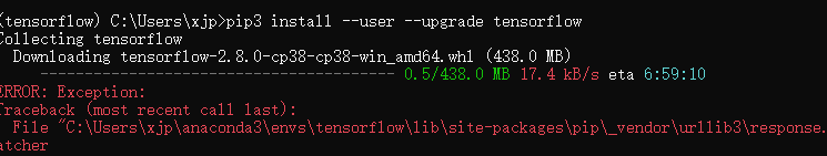pip install tensorflow 失败（win10-64环境+Python3.7）_pip install tensorflow --user失败-CSDN博客