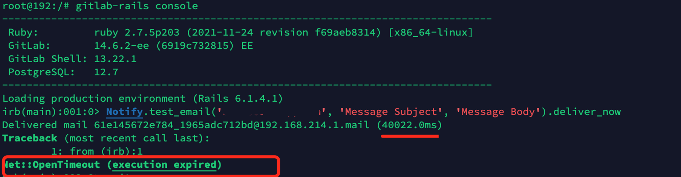 解决:docker下gitlab邮箱开启失败问题_gitlab net::opentimeout (execution expired)-CSDN博客