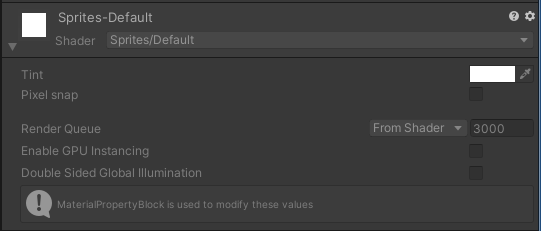 SpriteRender MaterialPropertyBlock used to modify these values_materialpropertyblock is used to ...