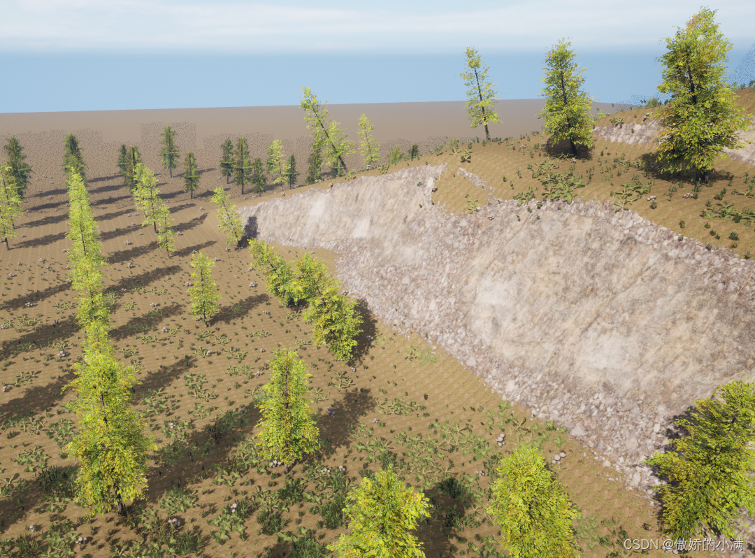 Unreal地形 根据斜率分配地形材质，以及利用材质Grass Output 节点， 以及Foliage 系统添加植被，以及Procedural Foliage Spawn_ue5 grass ...