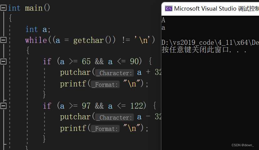 C语言while(scanf(“%d“,&ch) != EOF 多组输入字母大小写转换_scanf("%d%c",&x,&ch)!=eof-CSDN博客