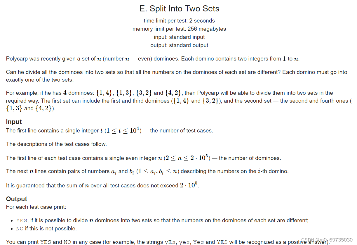 codeforces 1702E. Split Into Two Sets-CSDN博客