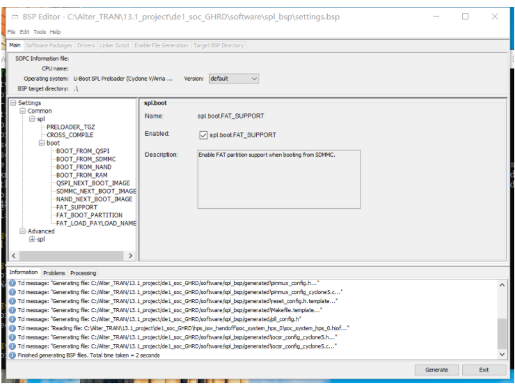 DE1-SoC笔记（四）——生成 Preloader Image File（de1教程2.8节）_preloader文件怎么找-CSDN博客