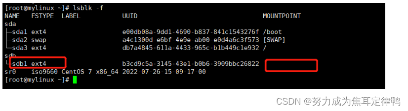 Linux：磁盘分区，挂载(含实例)_lsblk挂载硬盘-CSDN博客