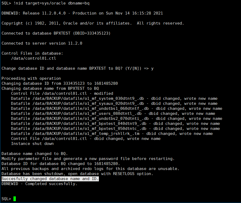 Oracle修改数据库dbnamedbname Csdn博客 