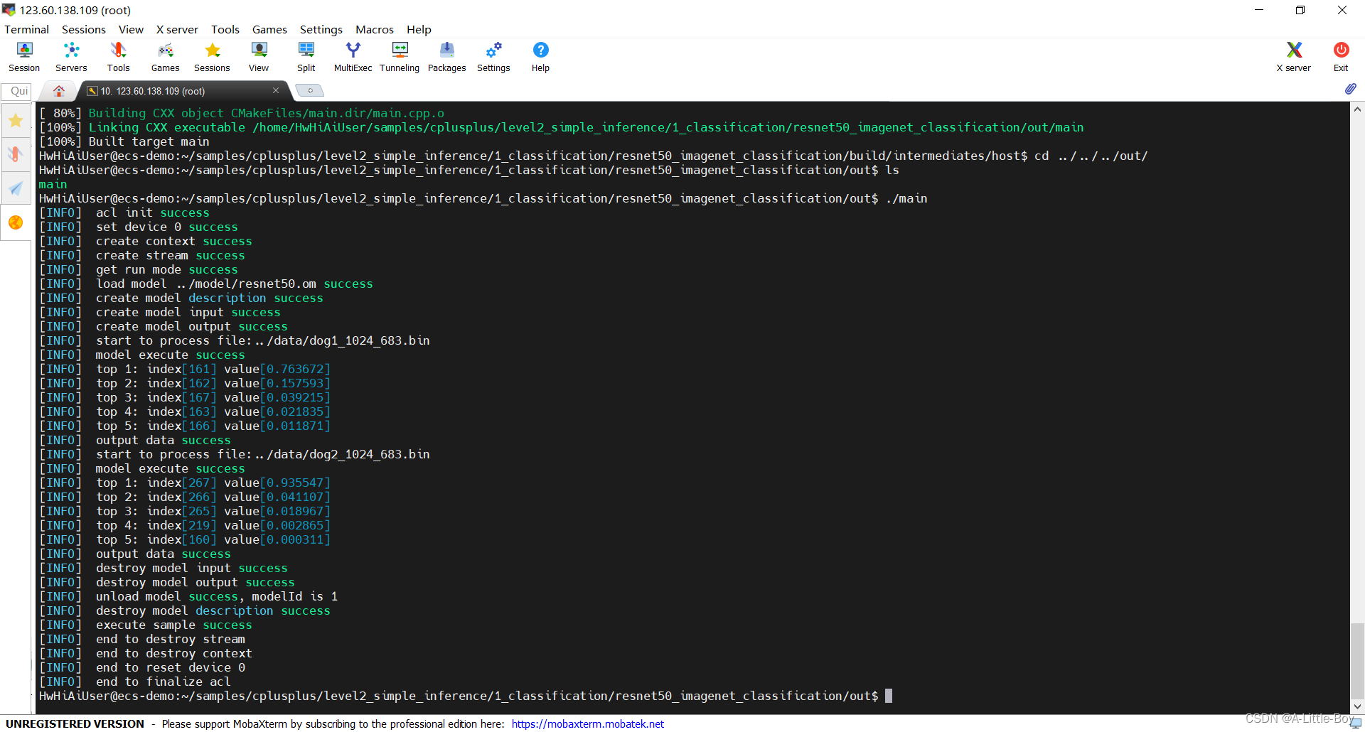 【CANN训练营第三季】基于Caffe ResNet-50网络实现图片分类在昇腾310服务器的推理过程_华为升腾310 resnet50-CSDN博客