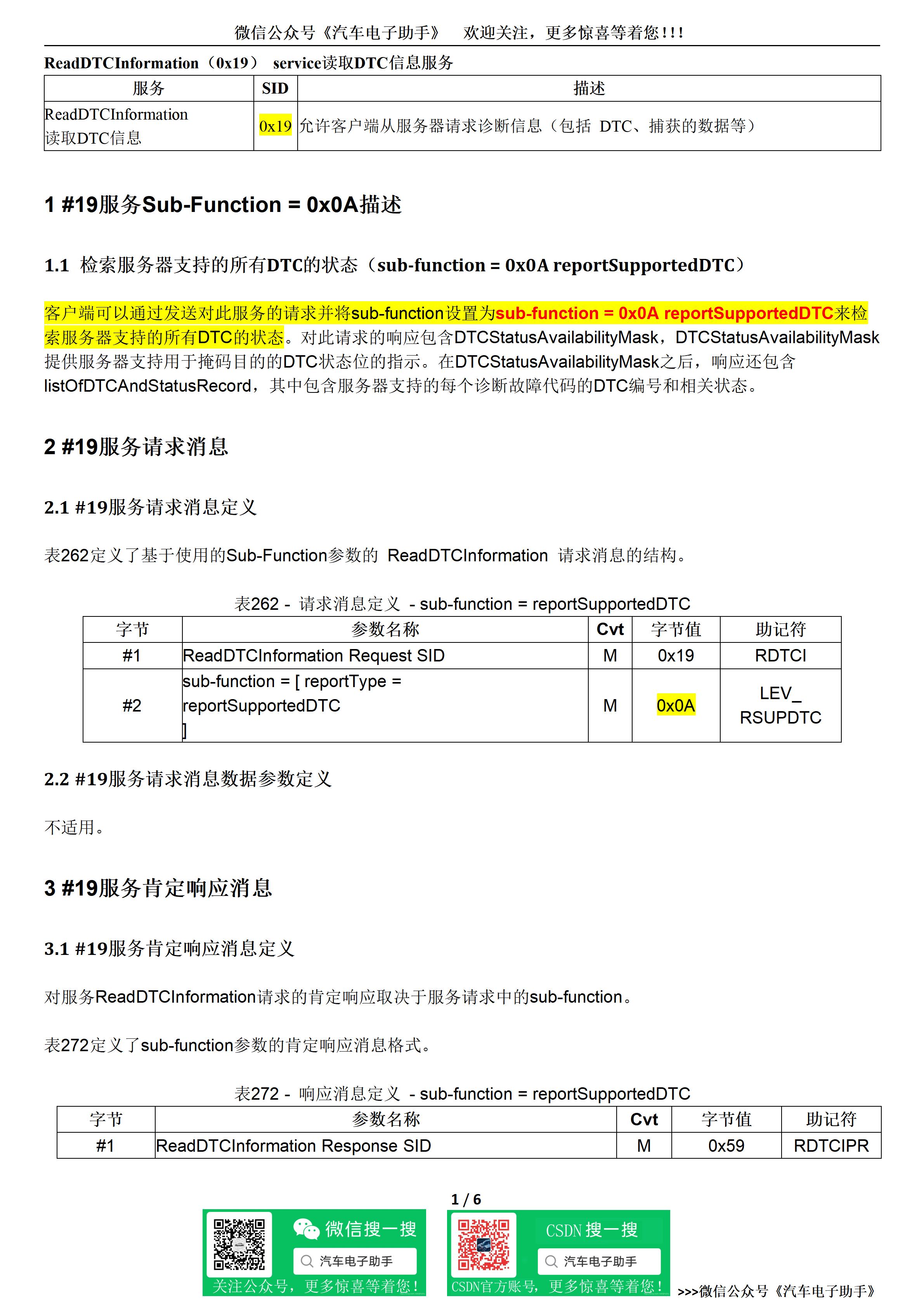 【ISO14229_UDS诊断】-11.11-$19服务sub-function = 0x0A reportSupportedDTC_uds ...