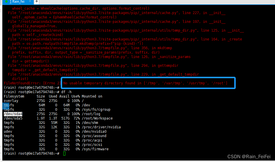 一些零零散散踩的坑_condaerror: failed to write to-CSDN博客