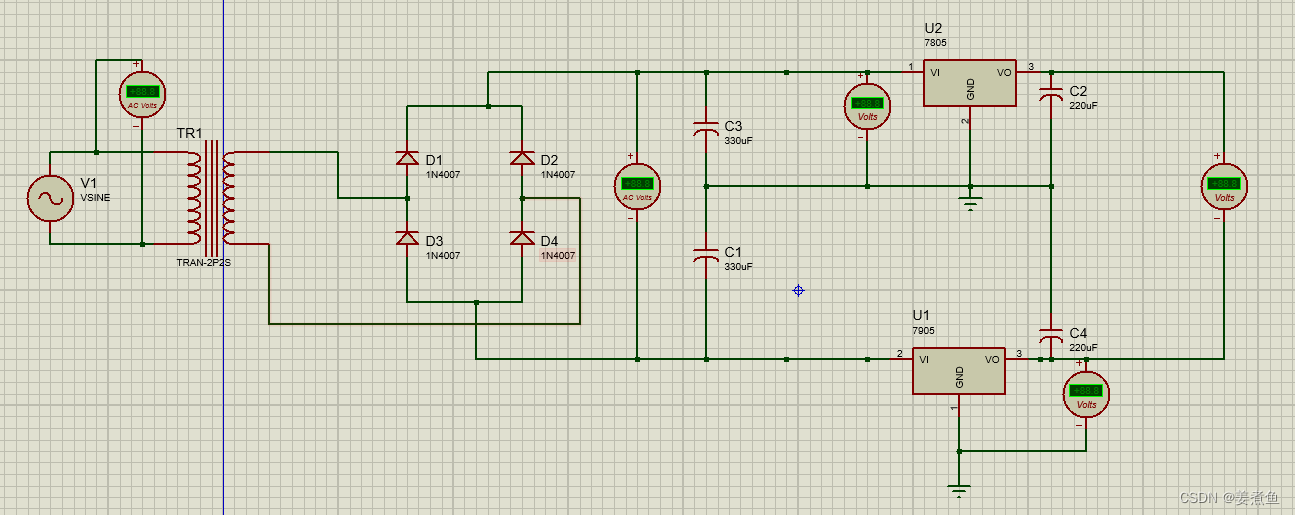 有关于7805和7905构成正负5伏电源的注意事项-CSDN博客