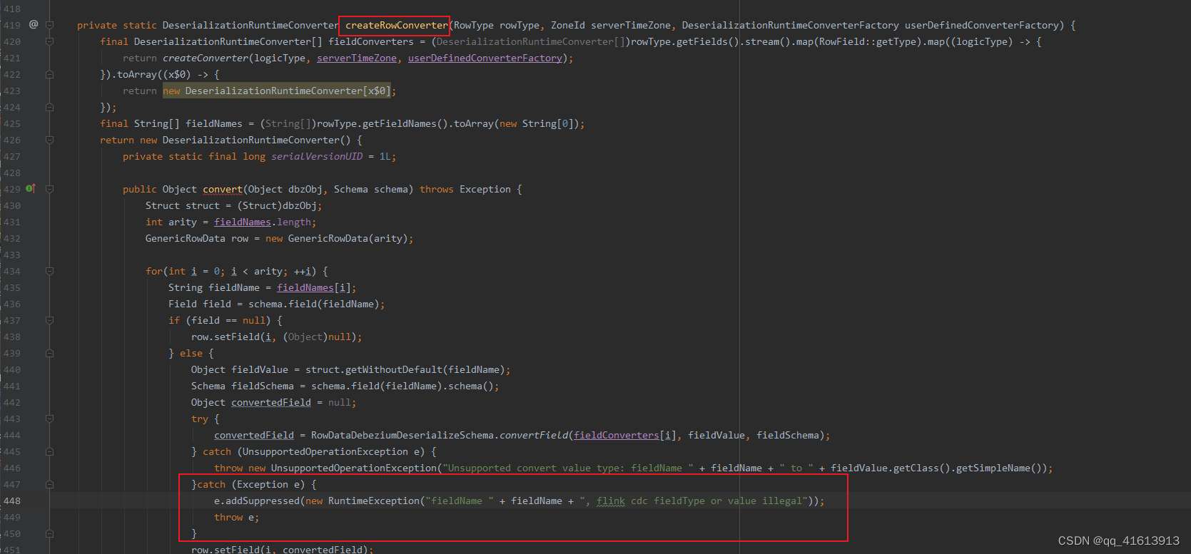 flink cdc 作业异常，unsupportedOperationException 或 illegalArgumentException 却没指明字段名称的处理_flink ...