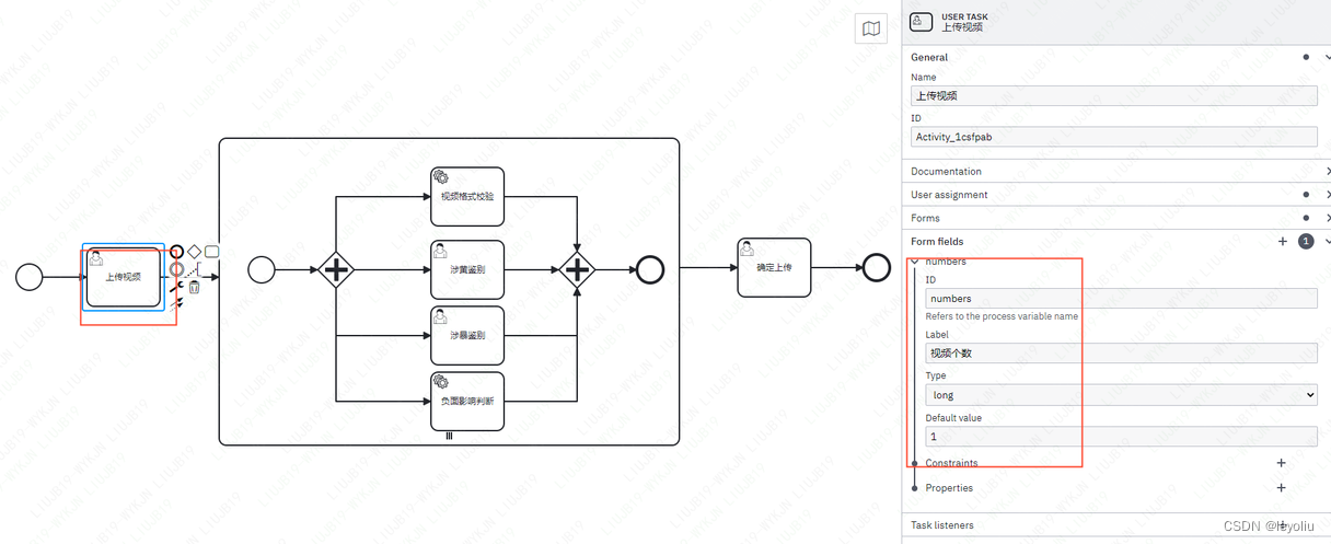 22、嵌套子流程(embedded Subprocess)_添加一个表单属性numbers 来确定上传视频的数量-CSDN博客