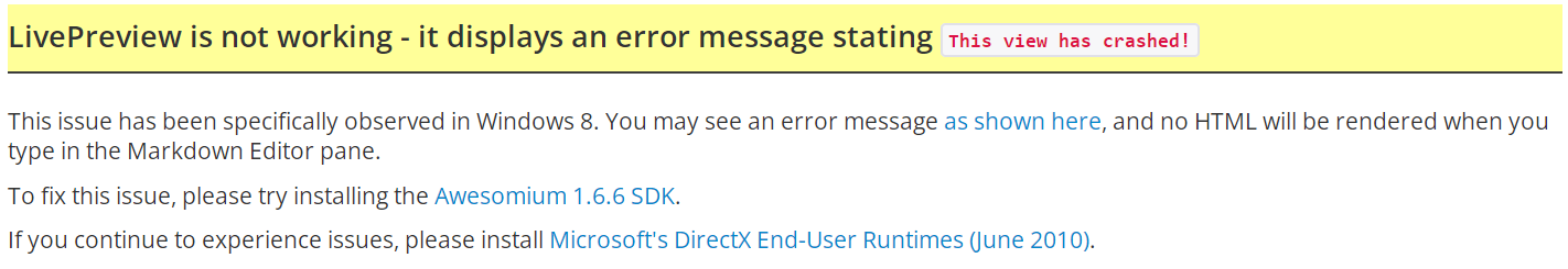 MarkdownPad打开文档This view has crashed错误，内容不显示_markdownpad 2 this view has crashed-CSDN博客