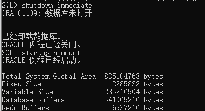 oracle表创建出现ORA-01109: 数据库未打开,ORA-01081: 无法启动已在运行的 ORACLE - 请先将其关闭,ORA-01109_oracle数据库未打开-CSDN博客