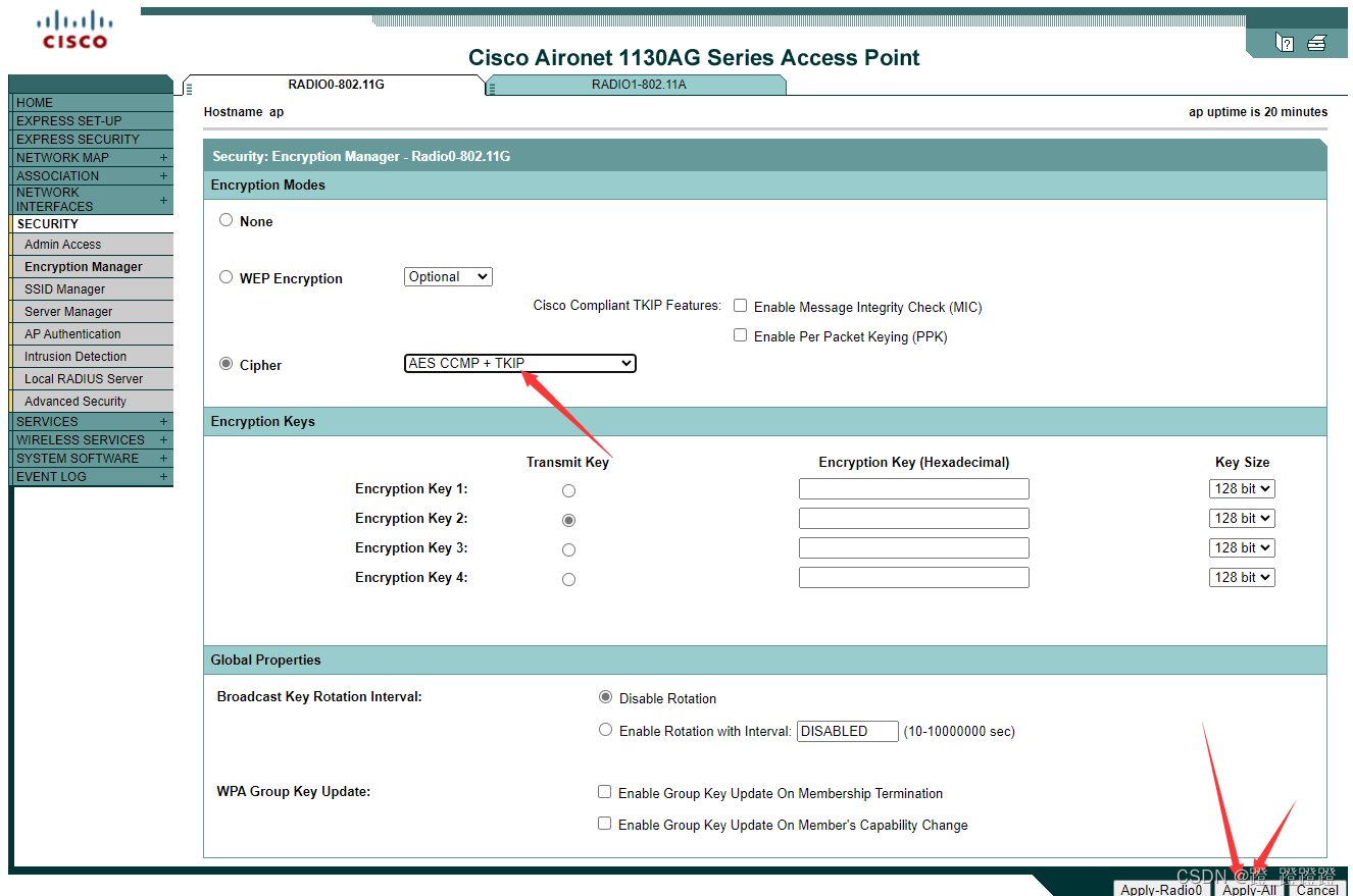 Cisco AIR-LAP1131AG-C-K9 AP-fat配置_cisco air-ap1131ag-c-k9刷机-CSDN博客