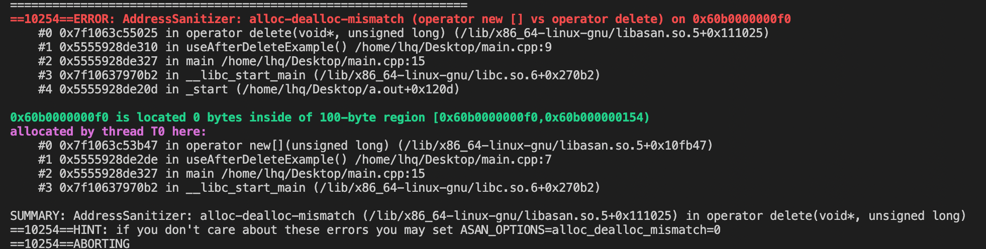 【GDB调试-2】内存检查(AddressSanitizer的使用)_-fsanitize=address-CSDN博客