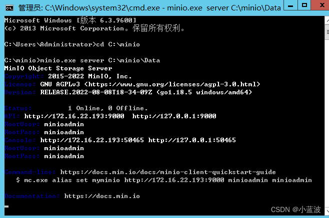 windows系统部署minio,以及添加到系统服务器_minio windows部署-CSDN博客