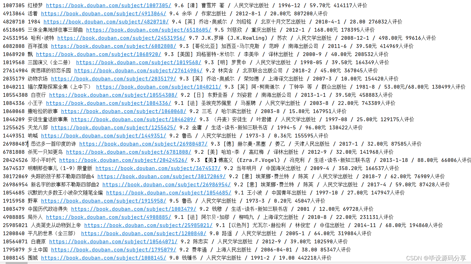 Python爬取豆瓣图书top250的图书信息代码使用说明爬取书名和价格的代码 Csdn博客