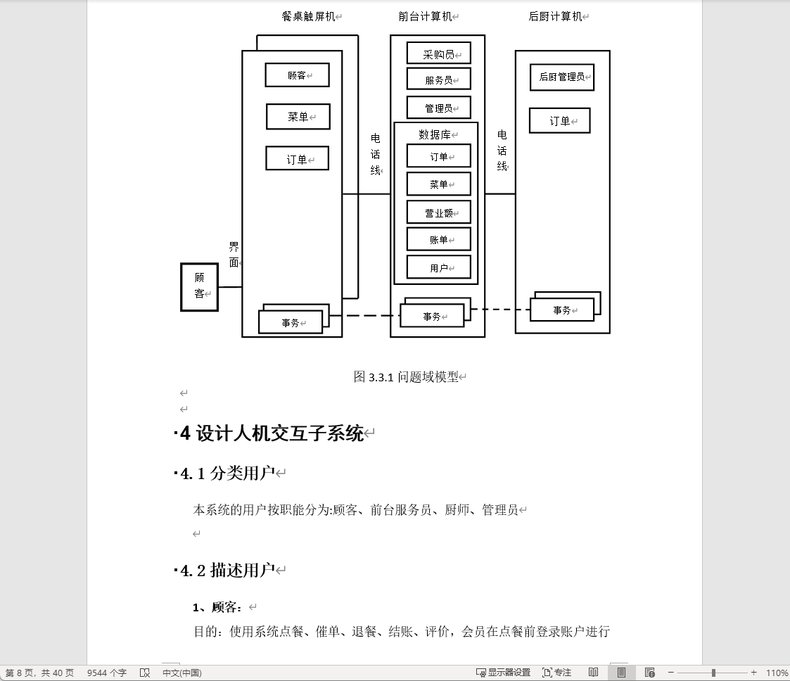 软件工程 期末大作业参考 【餐厅点餐系统 】（面向对象模型：需求分析面向对象设计书可行性分析测试文档java界面）软件工程期末大作业 Csdn博客