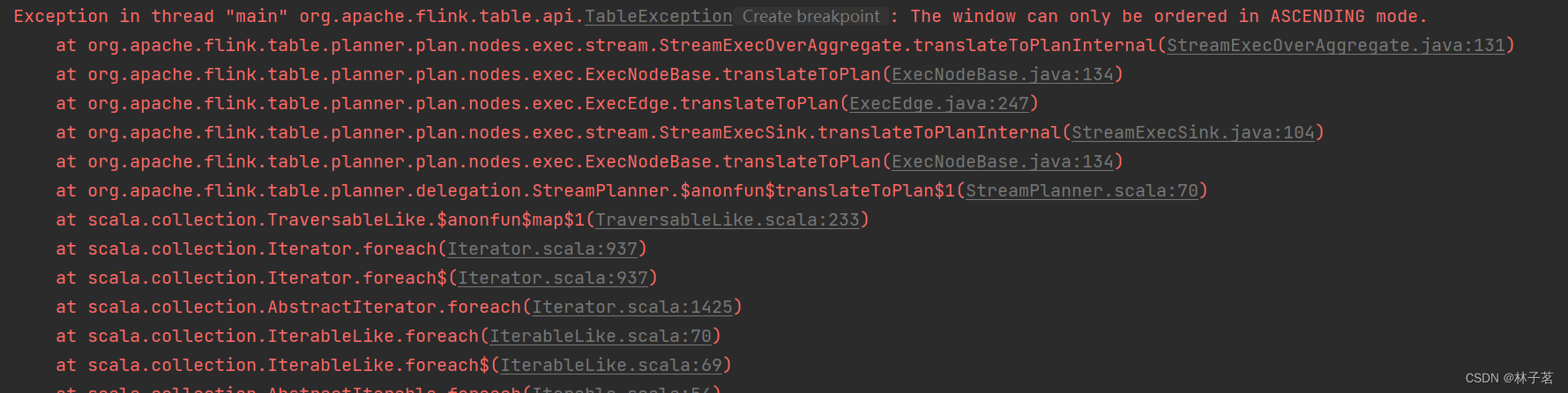 FlinkSQL求TopN时遇到的错误_the window can only be ordered in ascending mode.-CSDN博客
