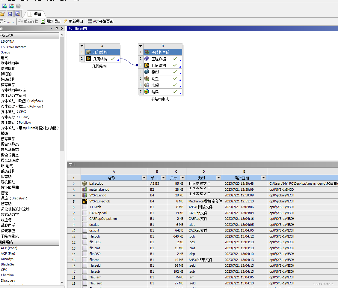ansys workbench生成simpack使用的柔性体文件（.sub和.cdb文件）_workbench子结构-CSDN博客