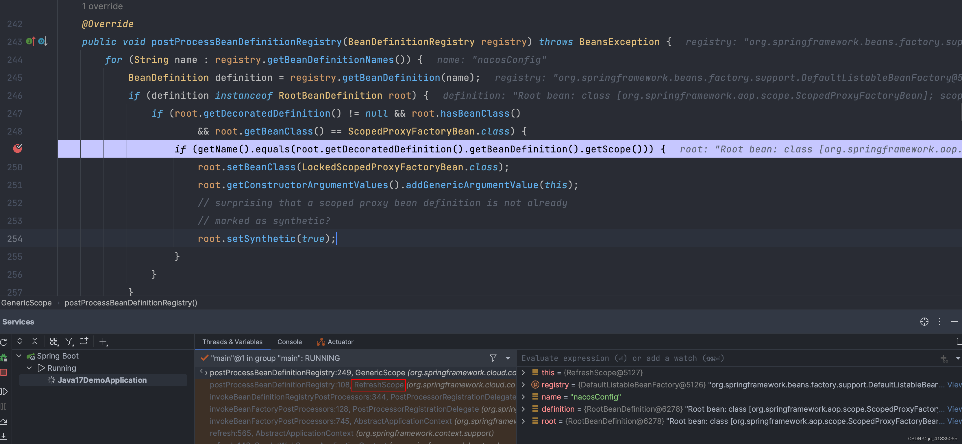 nacos配置动态刷新源码分析(也就是@RefreshScope的工作原理)_nacos配置中心刷新数据源-CSDN博客