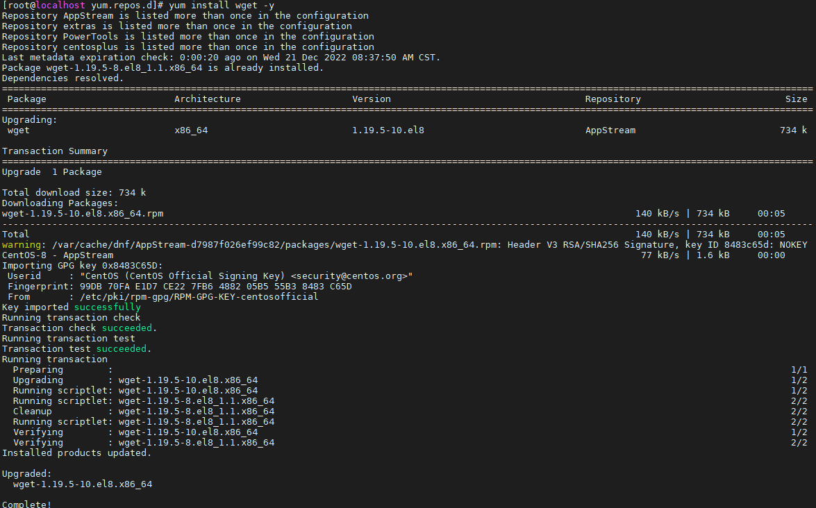 Error: Failed to download metadata for repo ‘AppStream‘: Cannot prepare internal mirrorlist: No ...