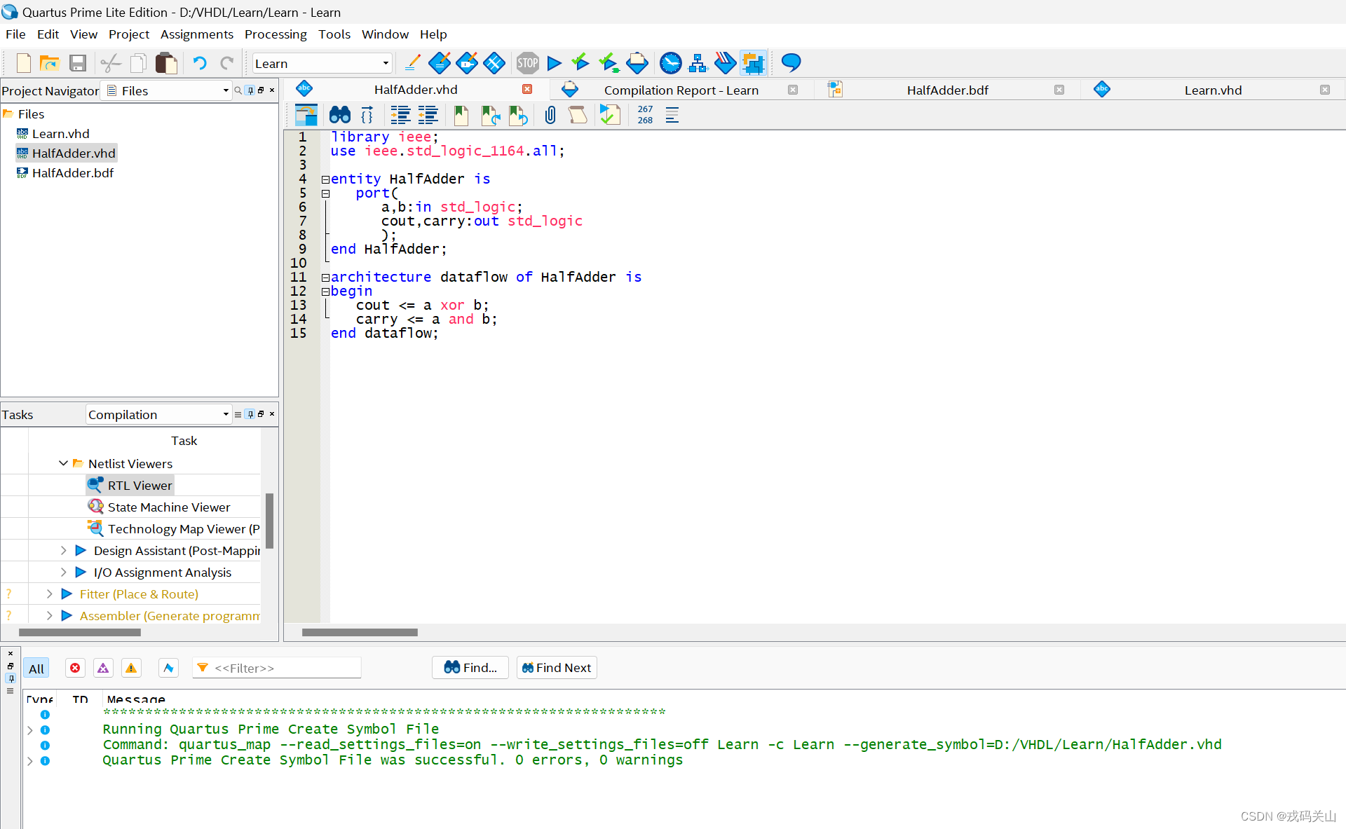 Quartus如何显示当前文件的RTL Viewer-CSDN博客