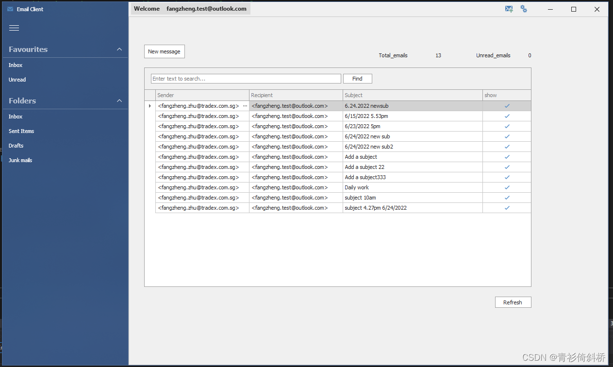 C#实现发送和接收邮件的winform邮箱（保存至MySQL本地数据库）Mail Client_winform 后台发送邮件-CSDN博客
