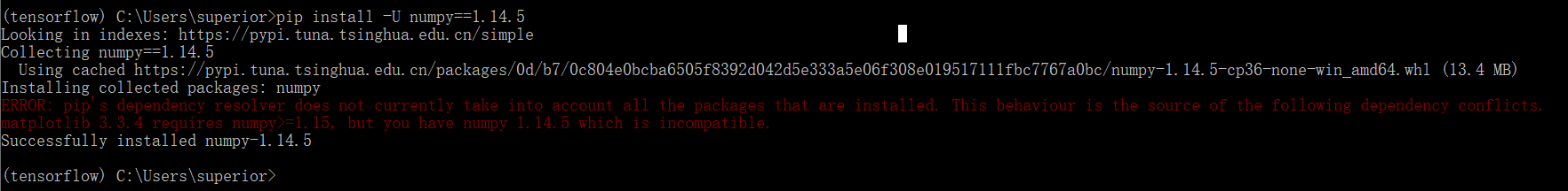 TensorFlow和numpy版本匹配 亲测可用_tensorflow与numpy版本对应-CSDN博客